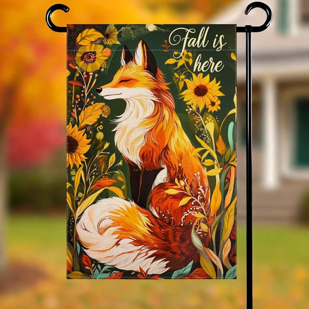 DIGITAL DOWNLOAD fall Fox Multi-use Printable Template for Garden Flag ...