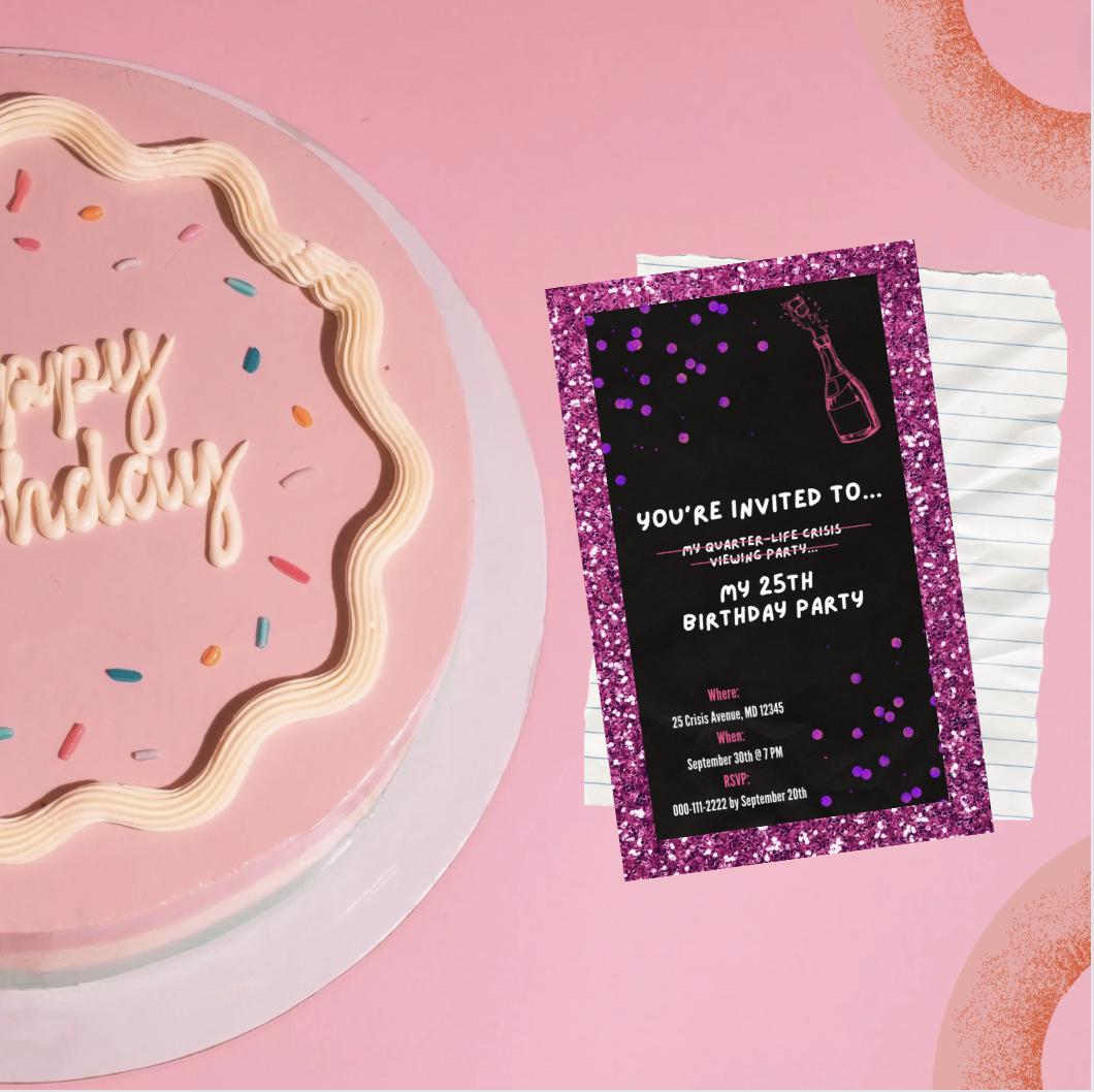 25th Birthday Party Invitation - Etsy