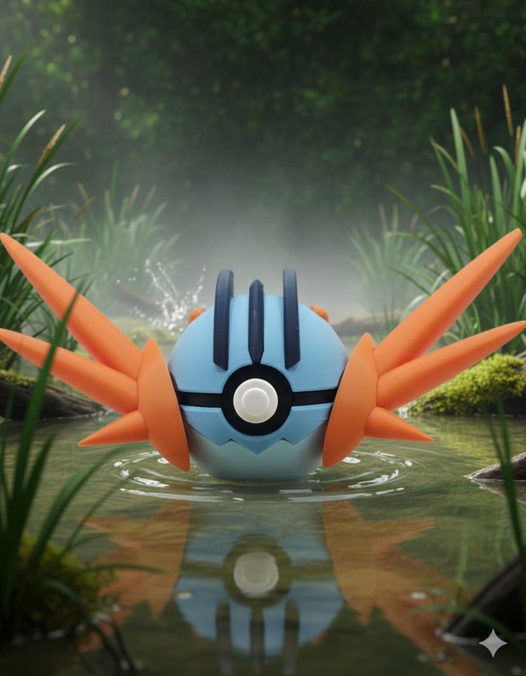 3D Printed Heavy Striker Creature Ball Display – Power Aquatic Inspired ...