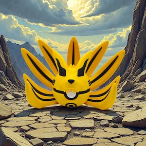 3D Printed Nine-tail Spirit Creature Ball Display – Mythic Fox Guardian ...