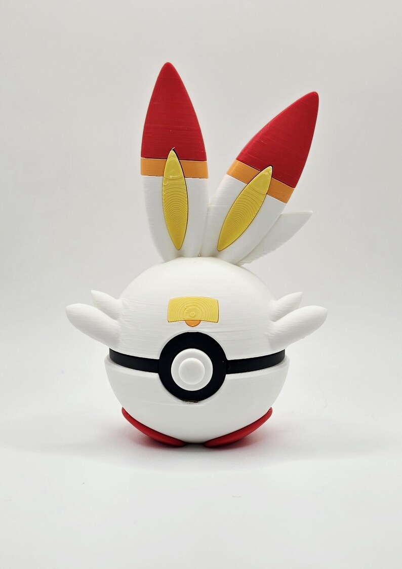 3D Printed Fire Bunny Creature Ball Display – Flame-inspired Collector ...