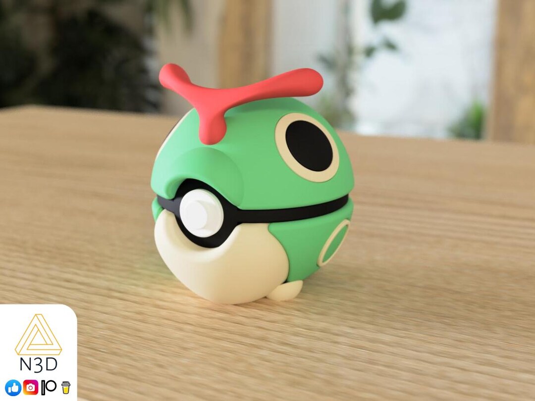 Caterpie Themed Pokeball Perfect for Pokémon Collectors - Etsy