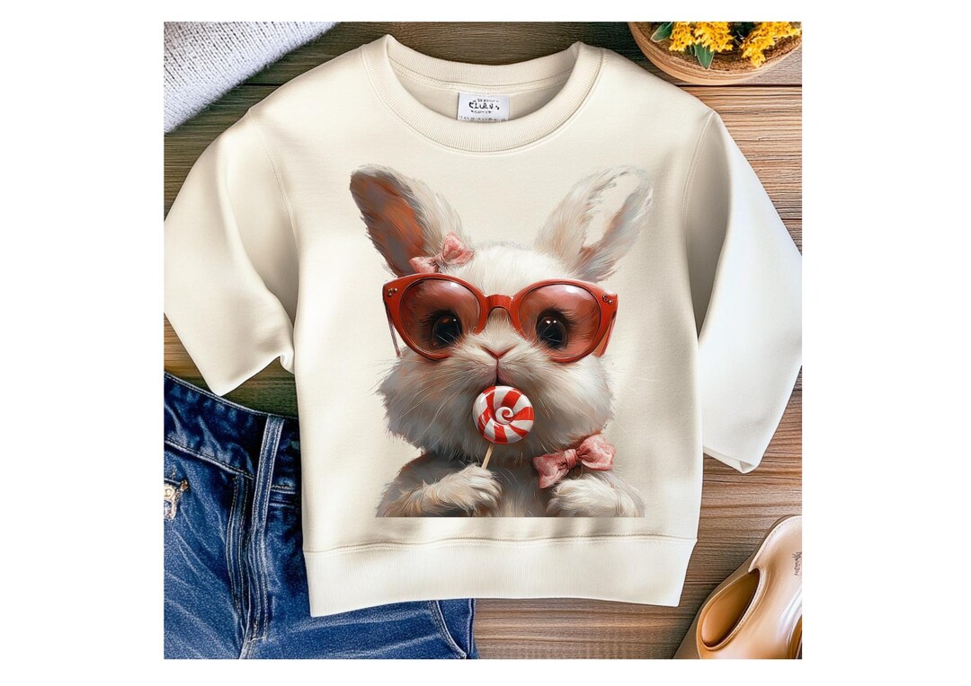 Retro Coquette Bunny PNG Valentines Day Rabbit Design for Sublimation ...