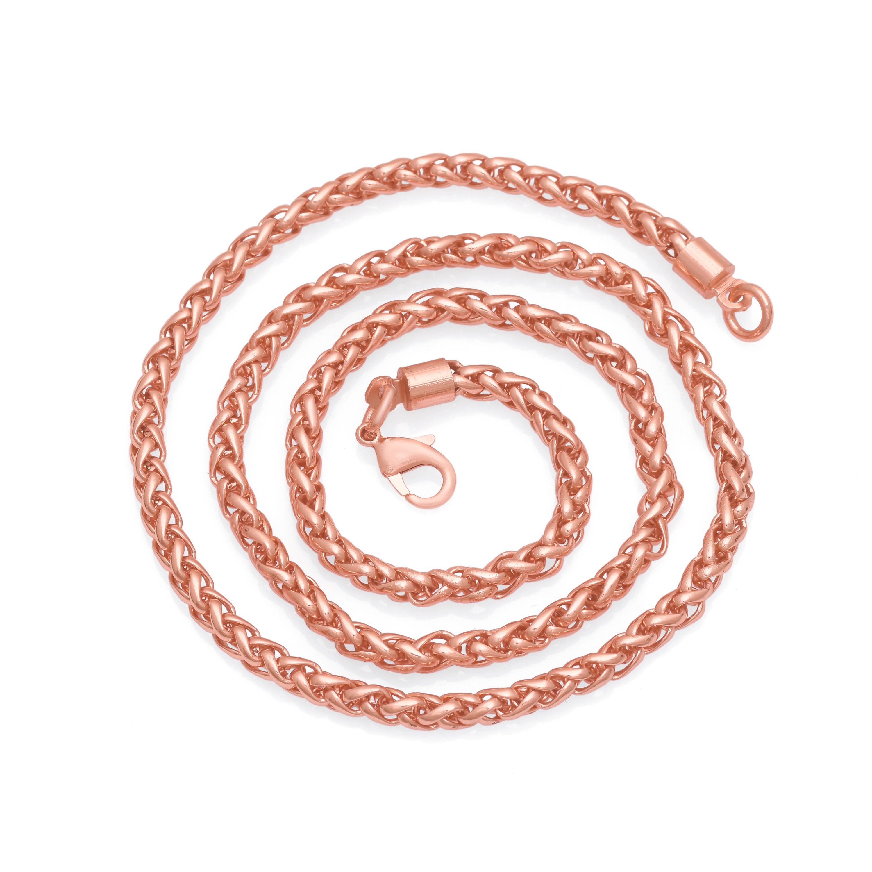 Pure Copper 4-in-1 Braided Chain Necklace, Solid Viking Jewelry, 16
