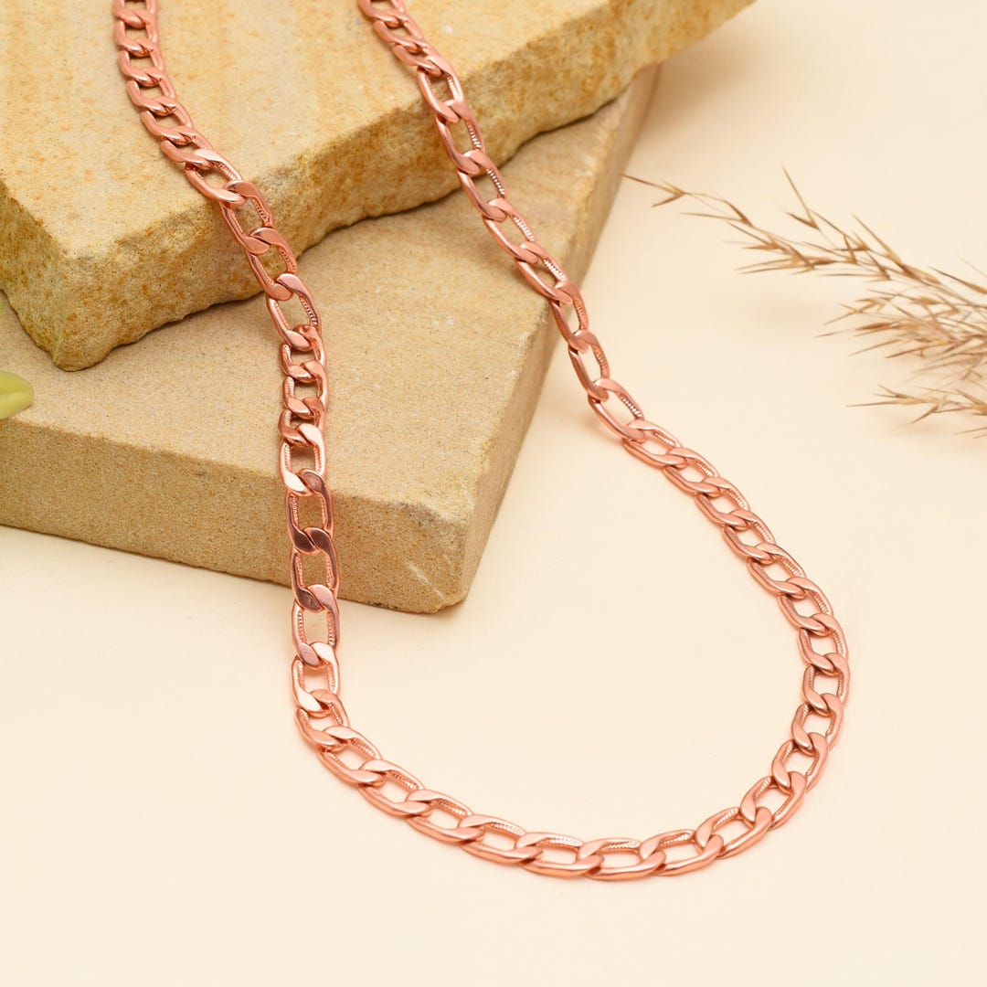 100% Chunky Copper Cuban Link Necklace for Men & Women - Premium Figaro ...