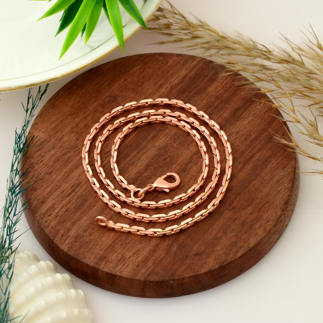 Copper Chain Necklace, Solid Oval Link Copper Chain, Unisex Healing ...