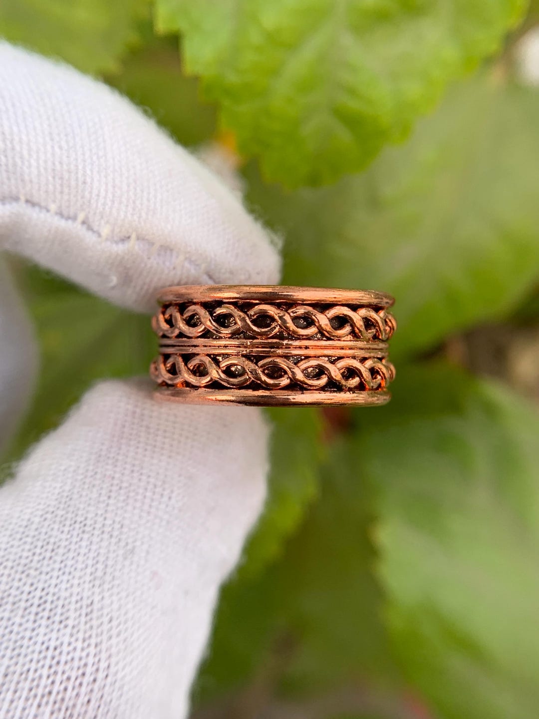 Adjustable Solid Copper Ring for Wellness & Balance, Double Braided ...