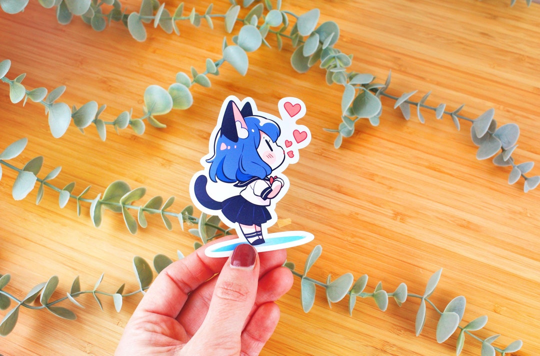 Kawaii Girl-cat Sticker Gift Sticker, Water Bottle Sticker, Smartphone ...