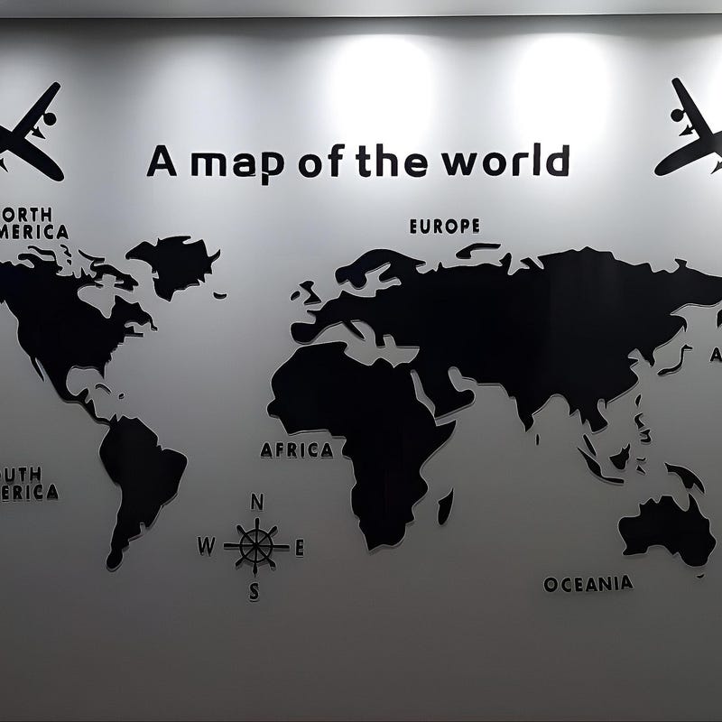 Mirrored Map of the World - Etsy