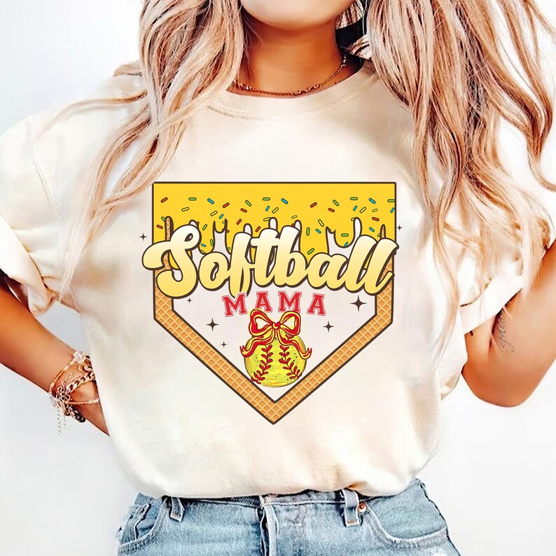 Softball Drip PNG, Softball Icecream Drip, Softball Shirt, Softball Mom ...