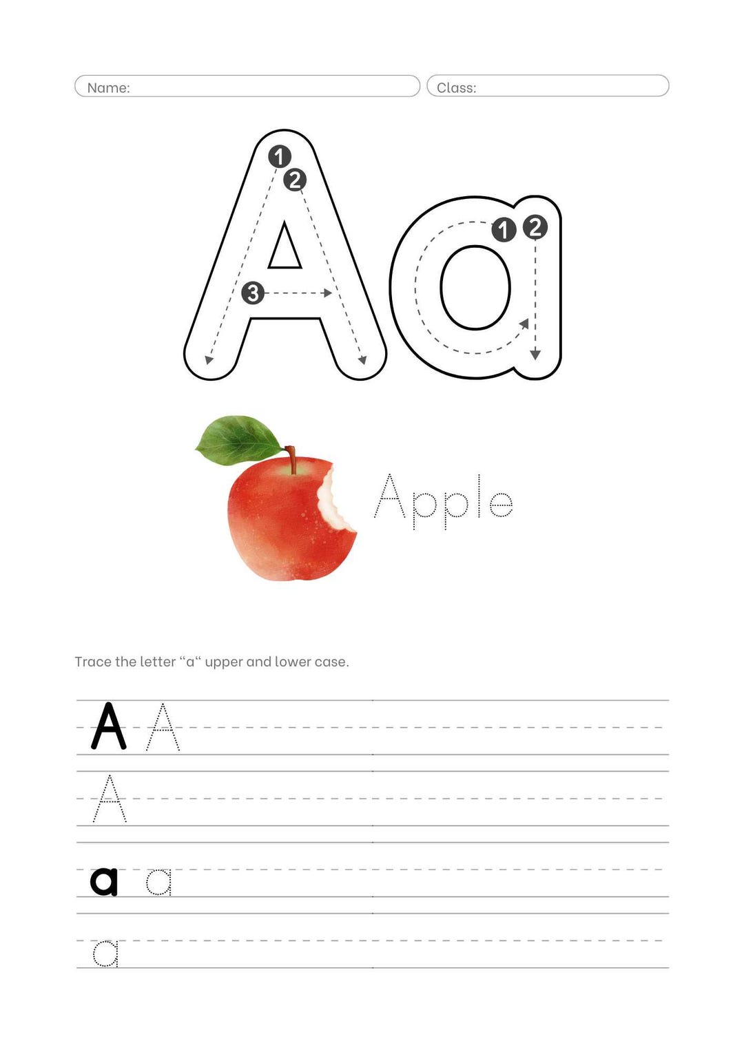 A to Z Alphabet Preschool, Upper and Lowercase, Printable Letter ...