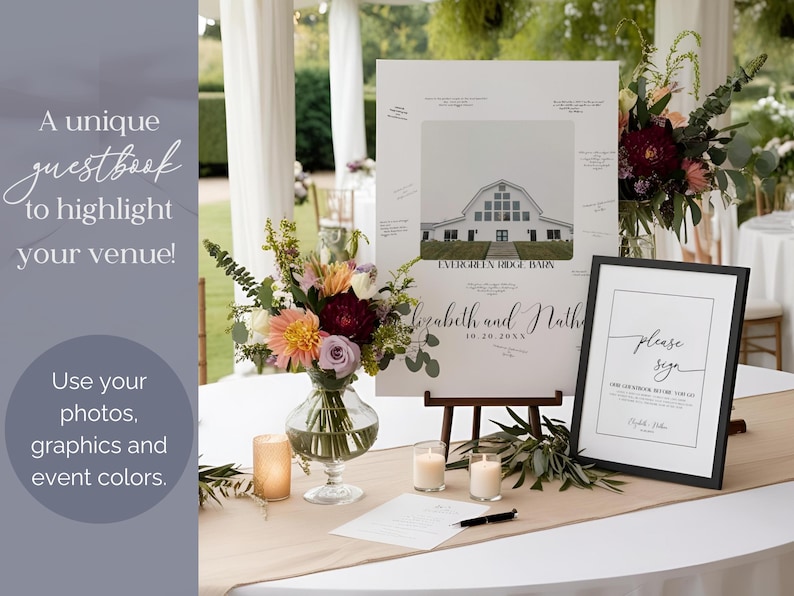 Editable Wedding Venue Sign Template, Printable Guest Book Alternative ...