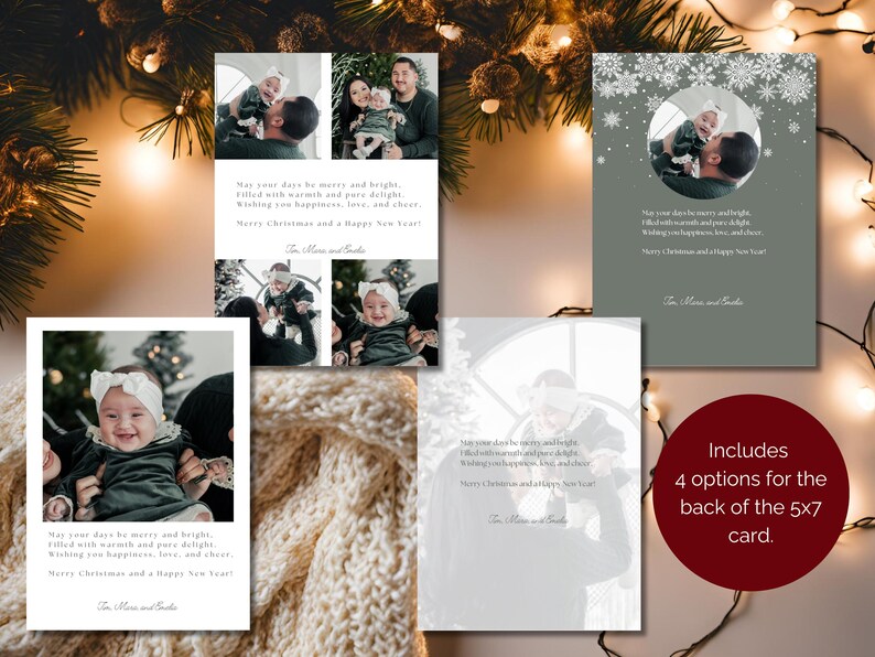 Christmas Card Script, Modern Christmas Card Digital, Minimalist ...