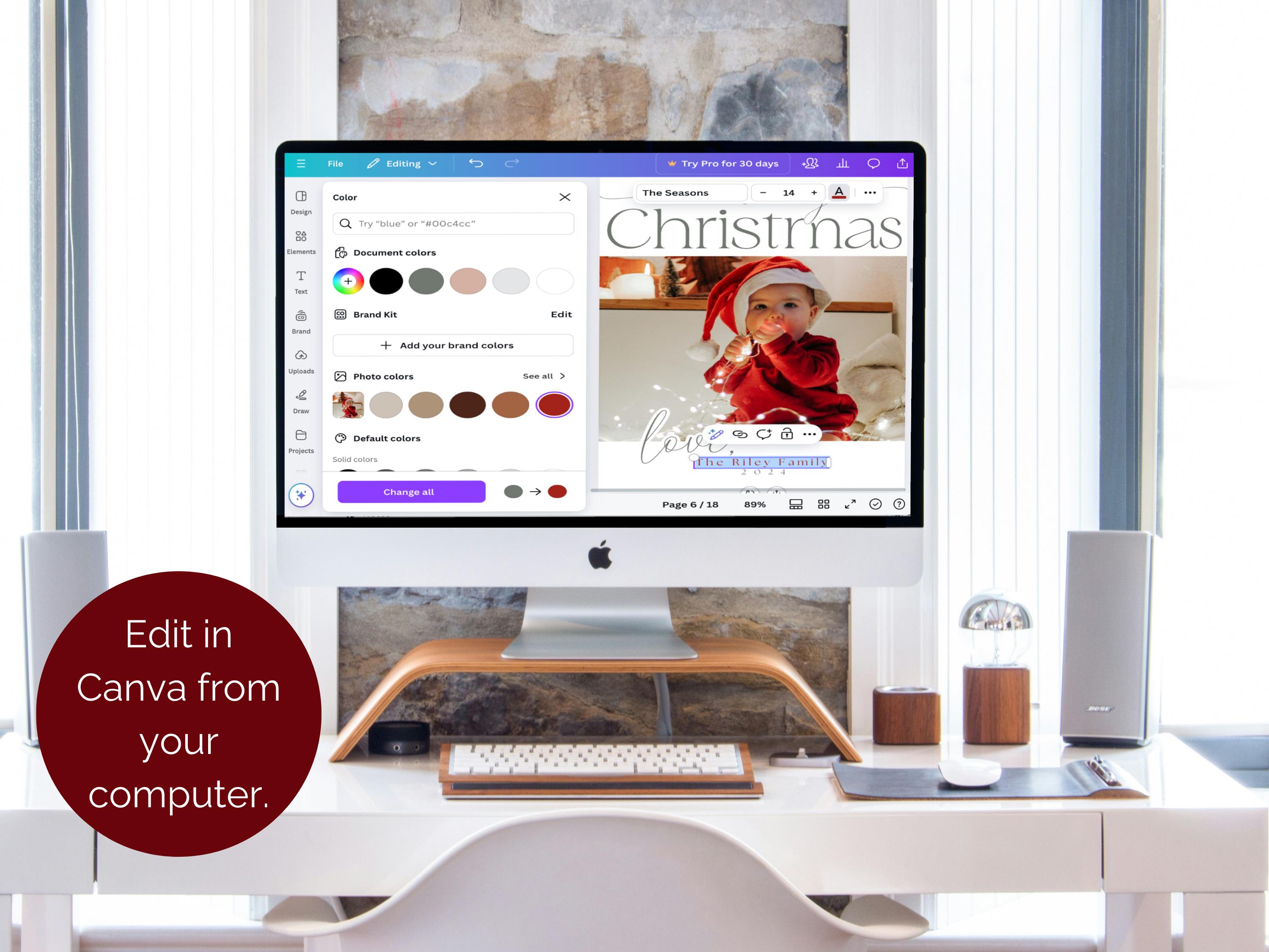 Christmas Card Script, Modern Christmas Card Digital, Minimalist ...