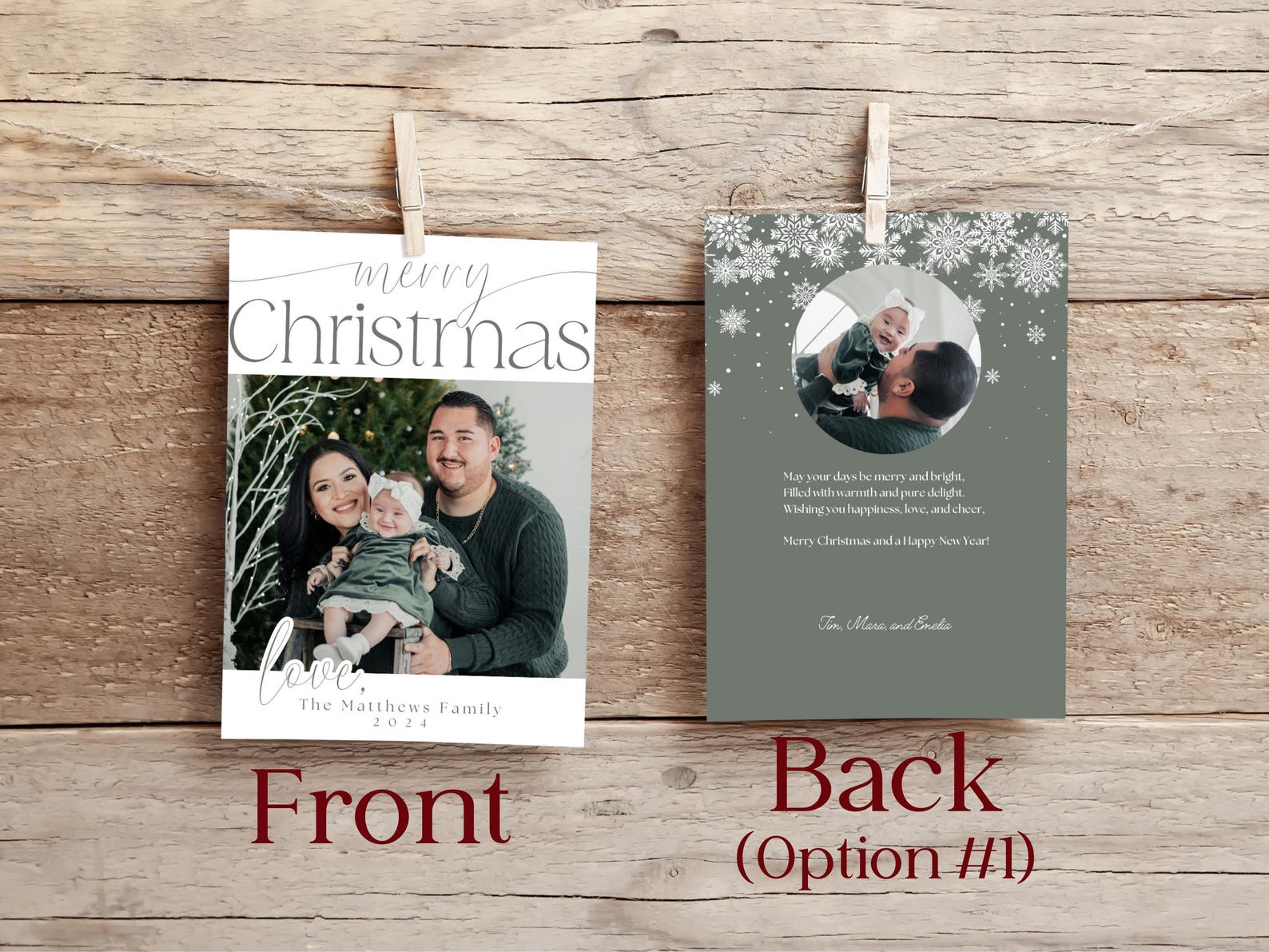 Christmas Card Script, Modern Christmas Card Digital, Minimalist ...