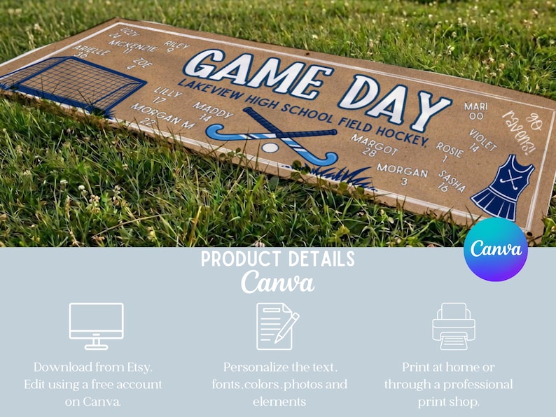 Field Hockey Banner Template | Game Day Senior Night Team Canva Sign ...
