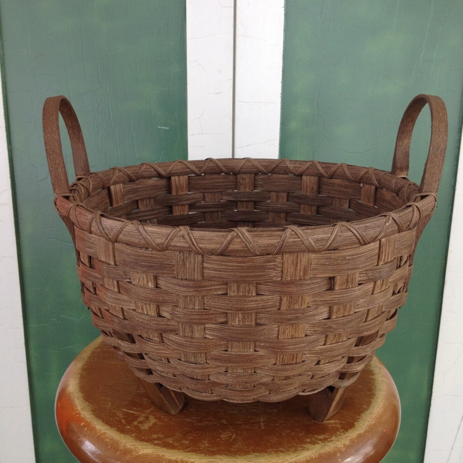 Footed Wool Basket - Etsy