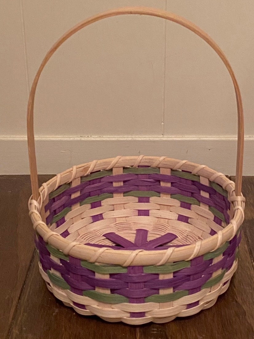 Woven Fair Isle Easter Basket: Purple, Green, Primitive Design - Etsy UK