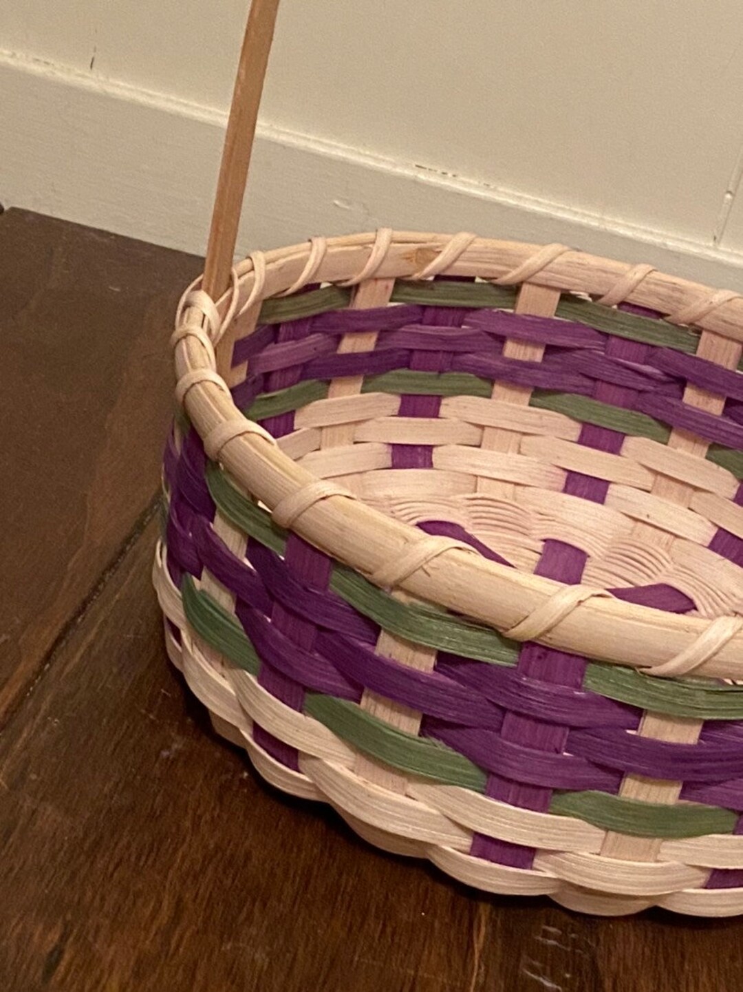 Fair Isle Easter Basket Purple & Green - Etsy