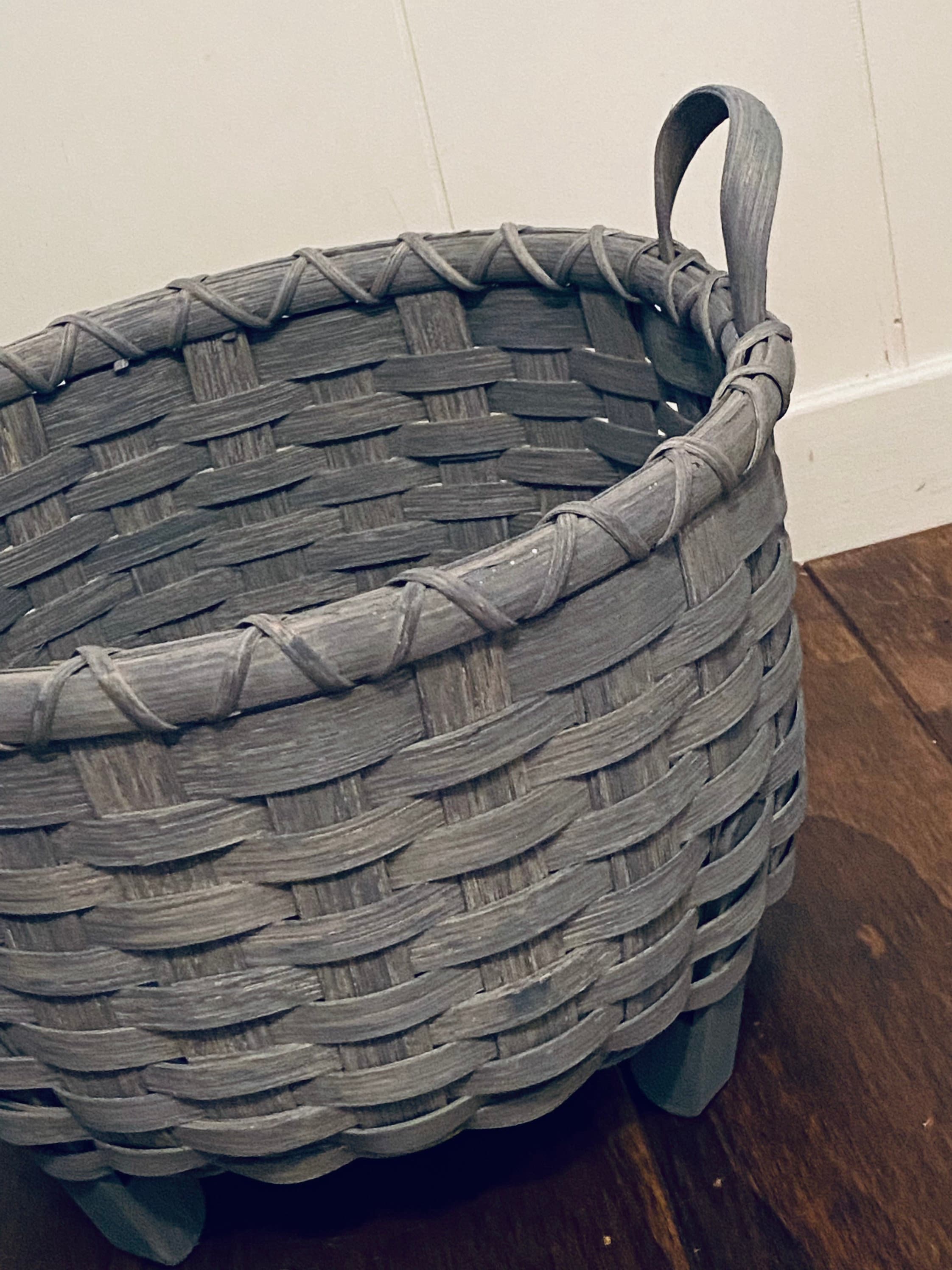 Footed Wool Basket - Etsy