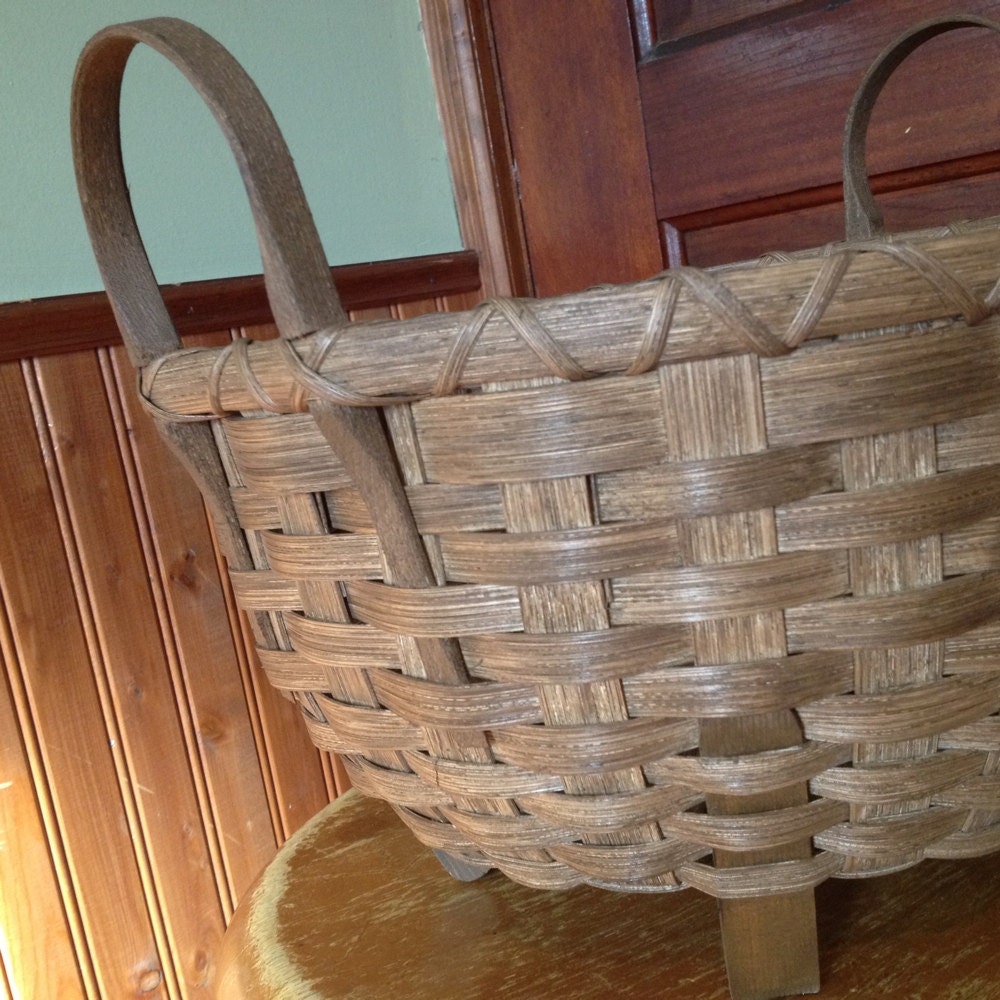 Footed Wool Basket - Etsy