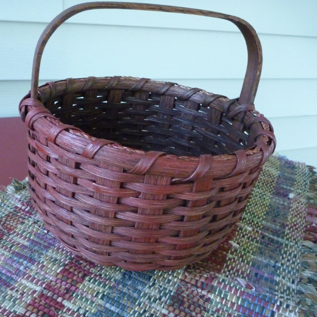 Little Red Round Basket - Etsy