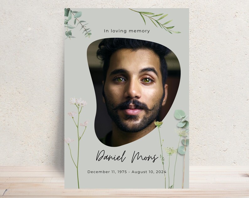 Funeral Poster Template, Funeral Welcome Sign Template, Funeral Photo ...