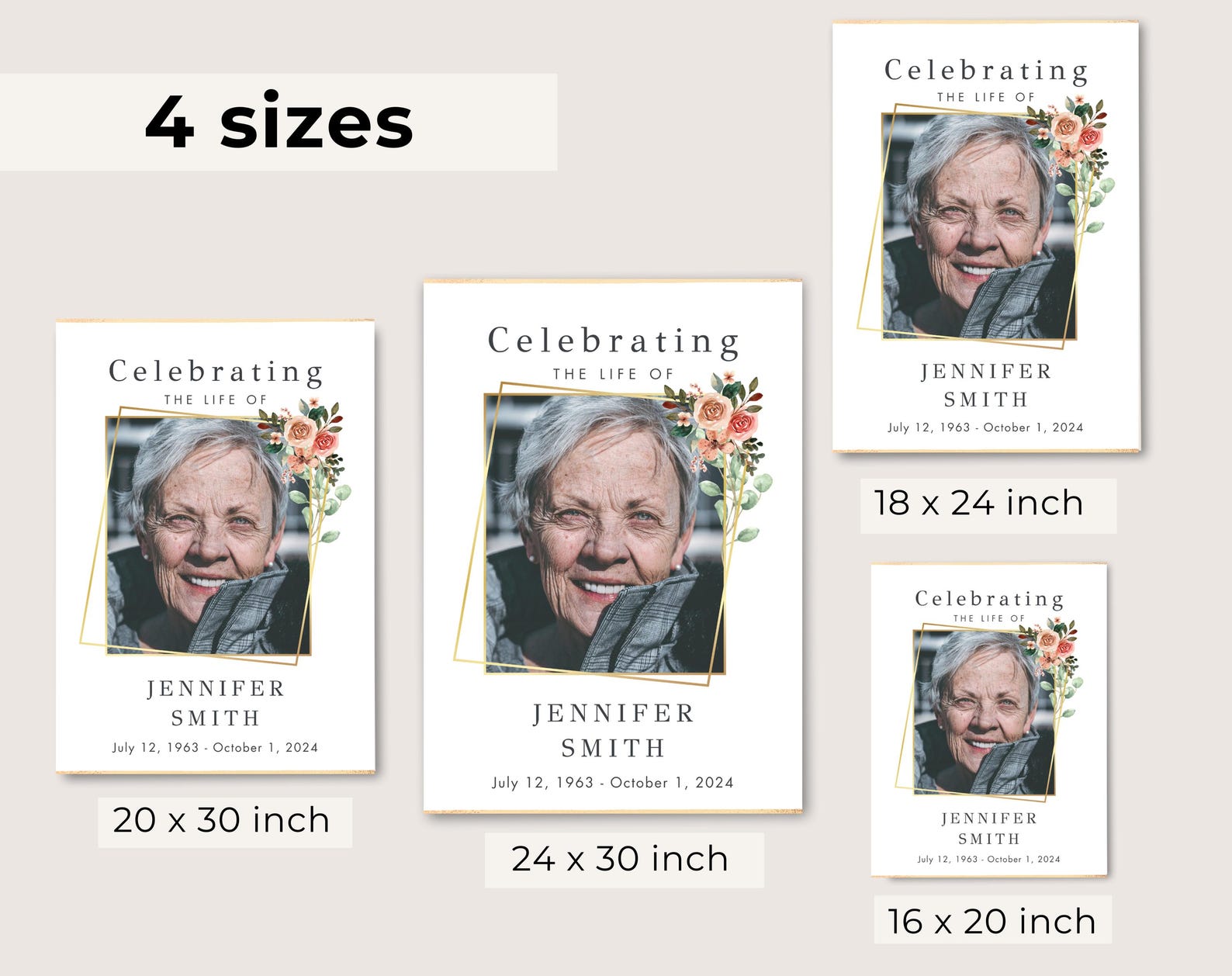 Funeral Poster Template, Celebration of Life Poster Template, Funeral ...