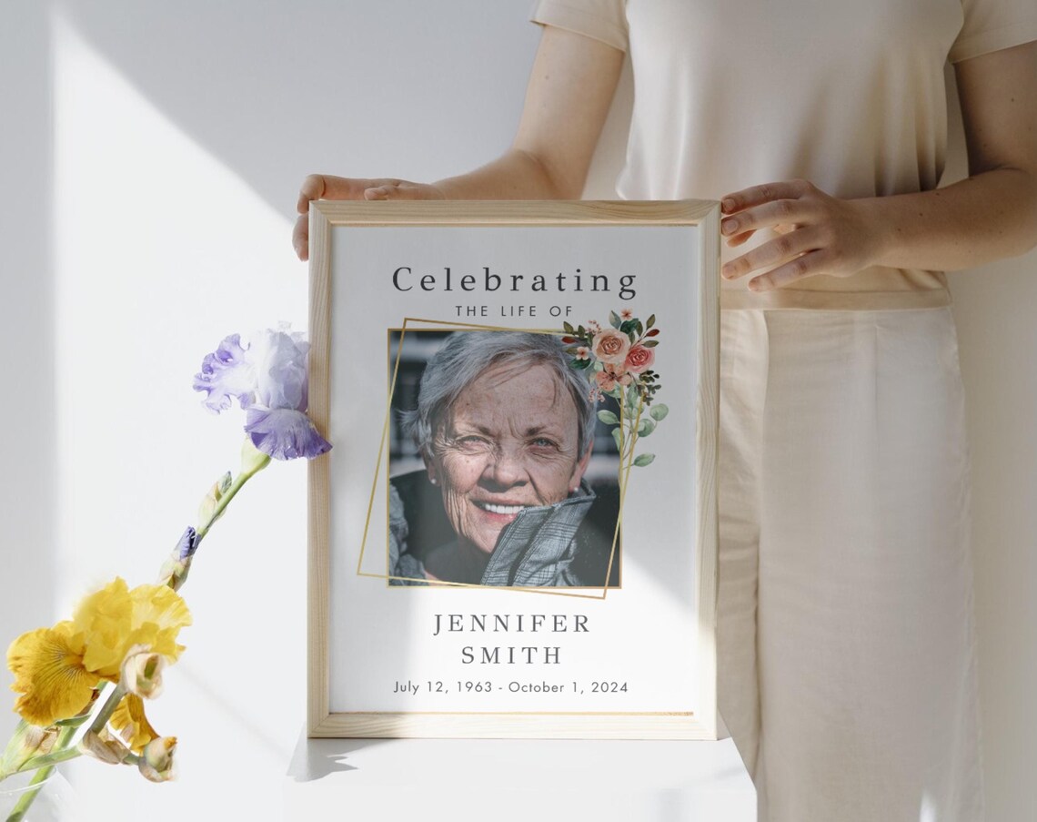 Funeral Poster Template, Celebration of Life Poster Template, Funeral ...