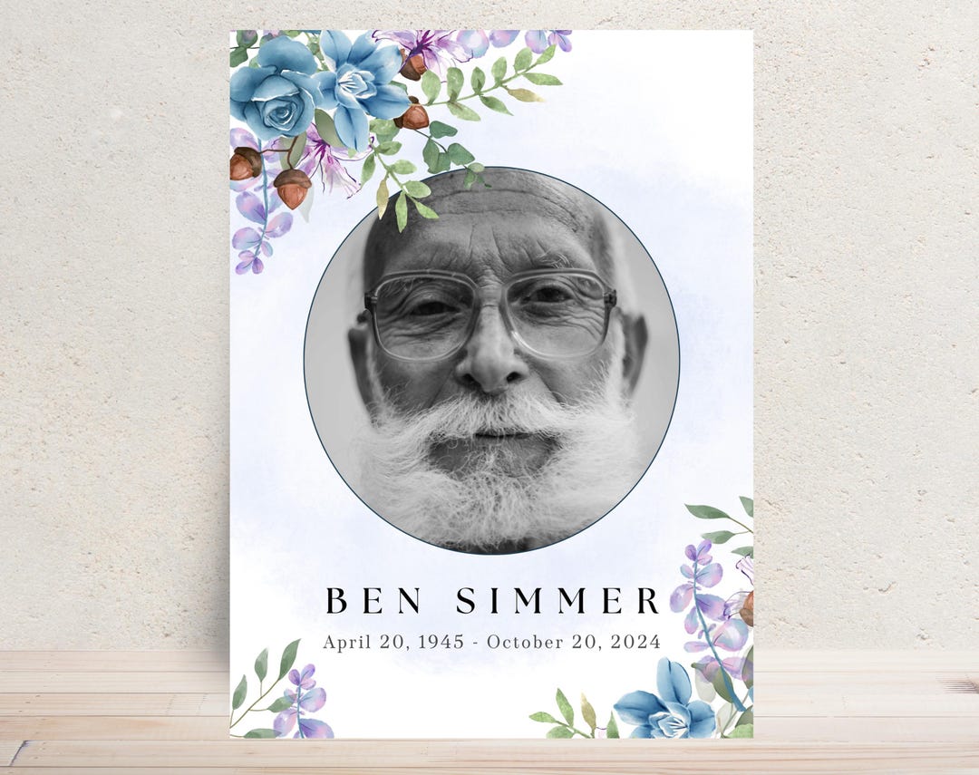 Funeral Poster Template, Funeral Photo Board, in Loving Memory Poster ...