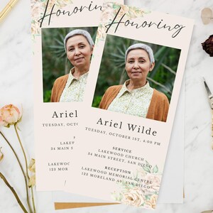 Celebration of Life Invitation Template, Funeral Invitation Card ...