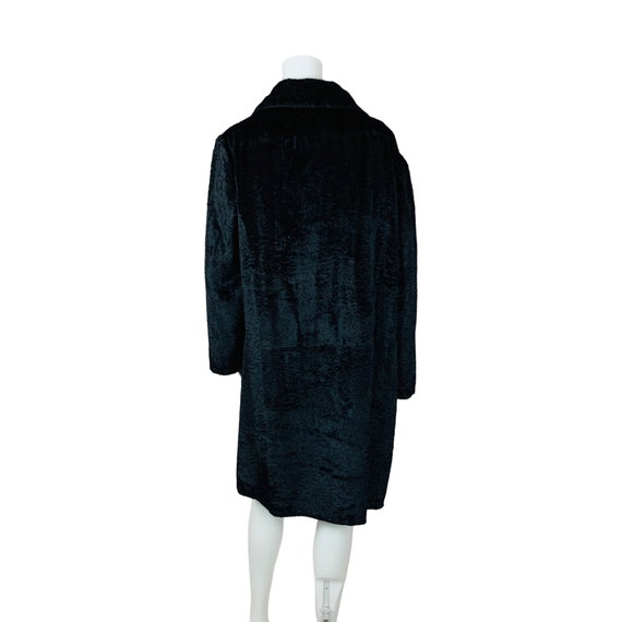Vintage 1950s Black Velour Coat Textured Evening Over… - Gem