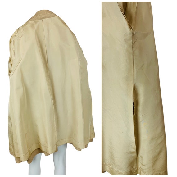 Vintage 1950s Tan Overcoat Knit 3 Quarter Sleeve Coat… - Gem