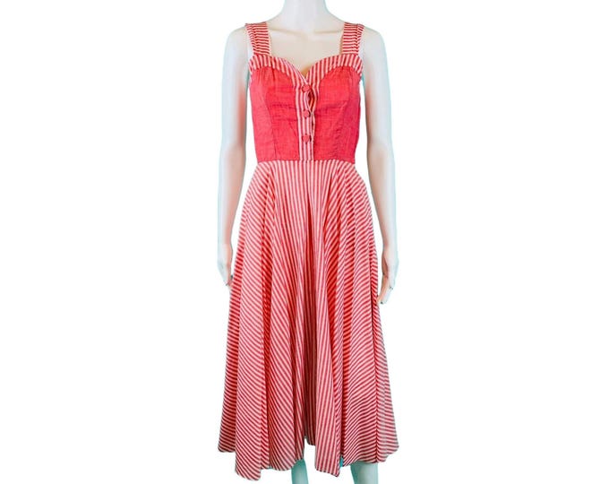1950s Cotton Stripe Sundress 1950s Sailing Stripe Sundress Vintage ...