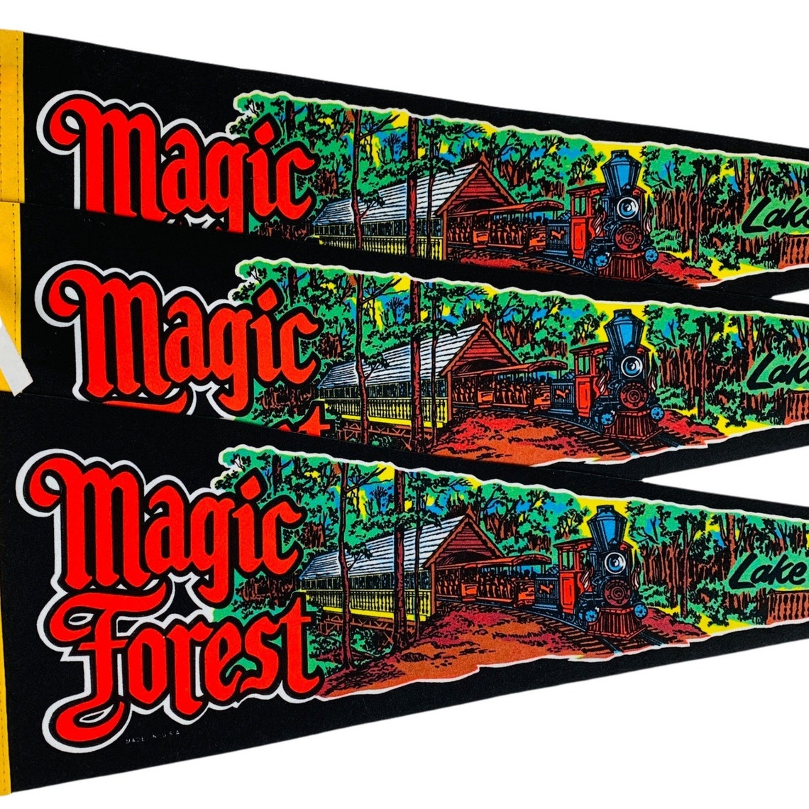 Vintage Magic Forest Amusement Park Lake George NY Black Pennant | Sold ...