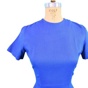 Vintage 1960s Solid Day Dress Cobalt Blue Alison Ayres | W 24" - Etsy