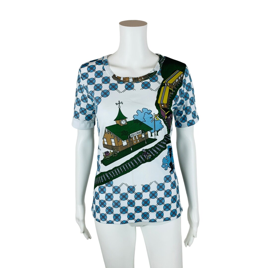 Vintage 1970s Novelty Print Top Damsel Tied to the Train Tracks Top ...