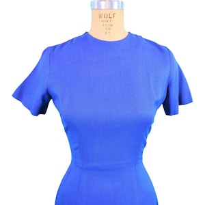 Vintage 1960s Solid Day Dress Cobalt Blue Alison Ayres | W 24" - Etsy