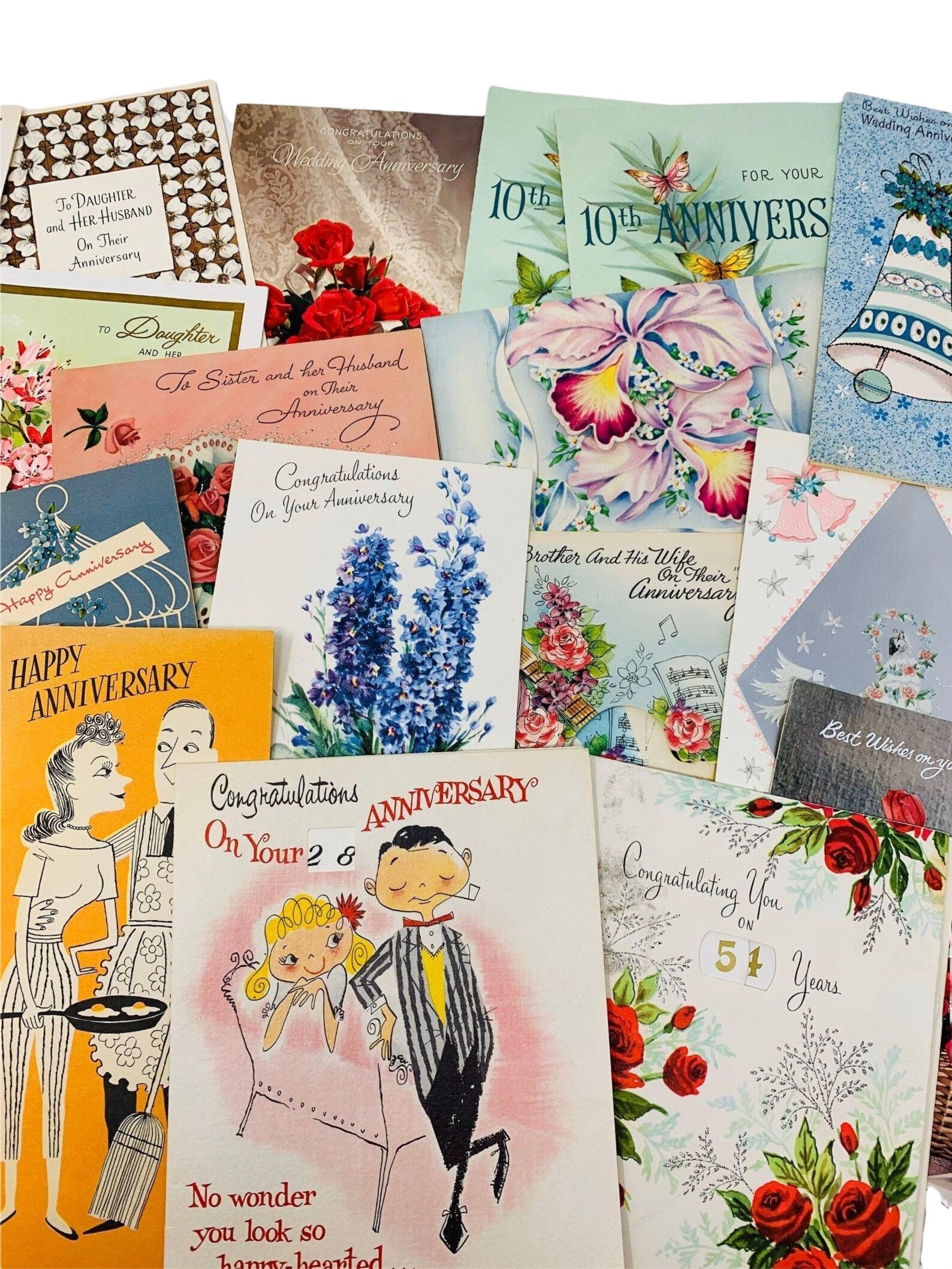 Vintage Anniversary Cards Assorted Greeting Cards Used - Etsy