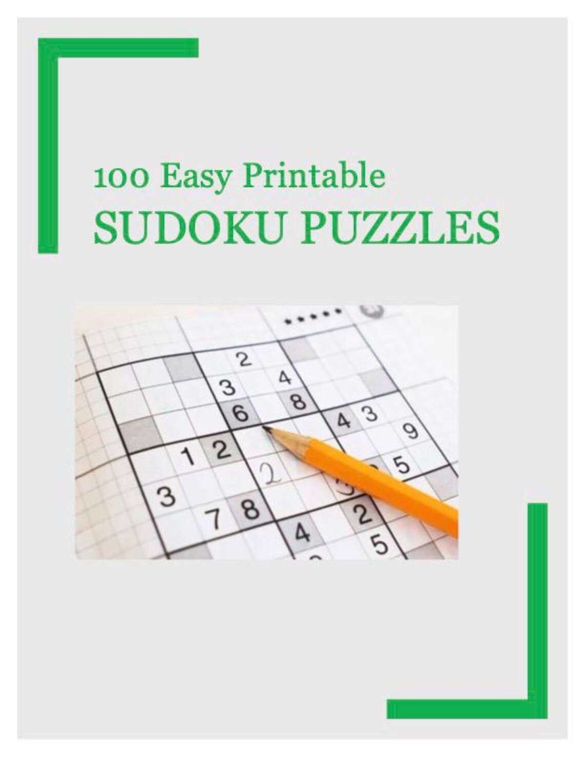 100 Easy Printable Sudoku Puzzles, Volume 1 - DIGITAL DOWNLOAD - Etsy