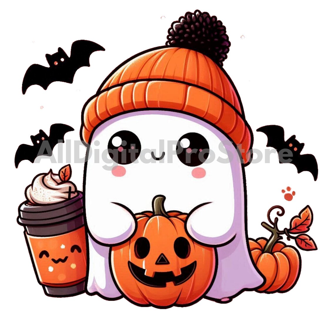 Halloween Png, Digital Ghost Png, Cute Ghost Png, Pumpkin and Ghost Png ...