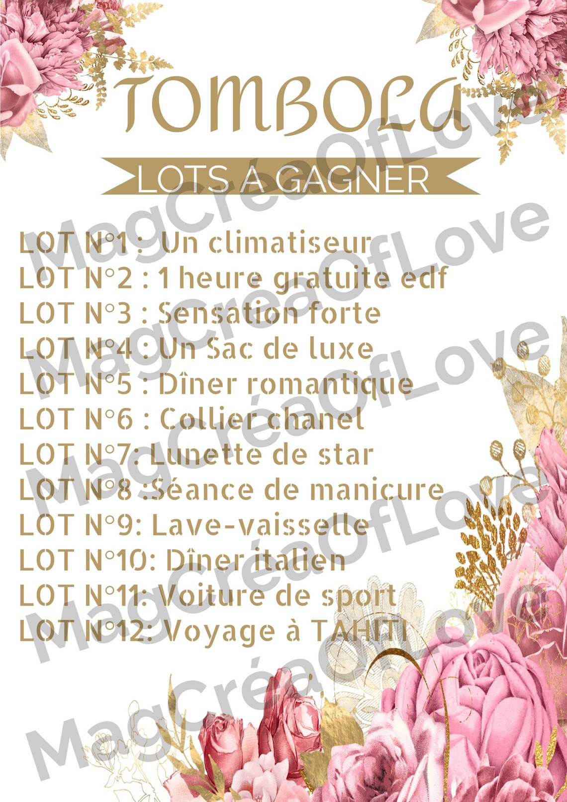 Kit complet, Tombola des mariés, jeux d'animation pour bien rire tous ...