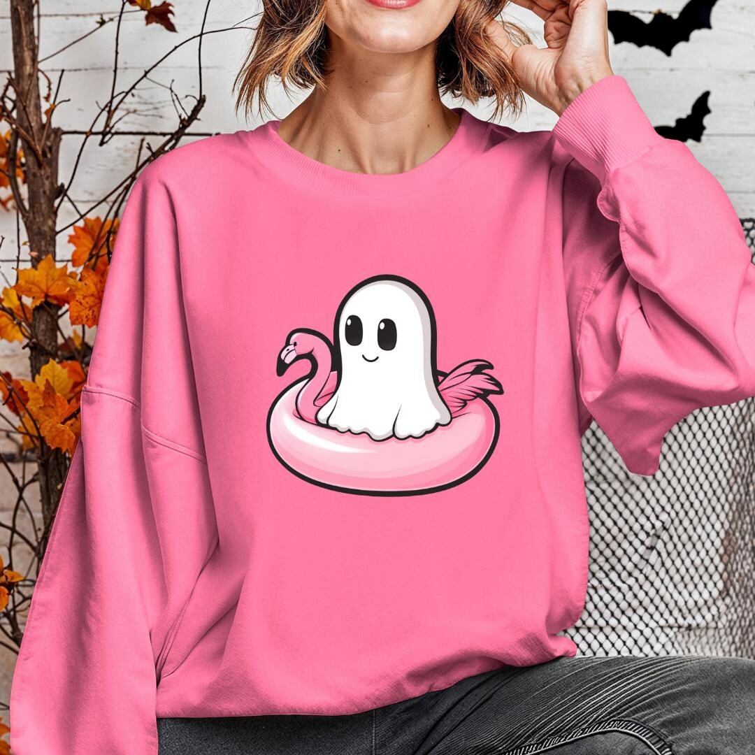 Ghost on A Pool Floaty SVG, Flamingo Pool Float, Summer SVG, Ghost PNG ...