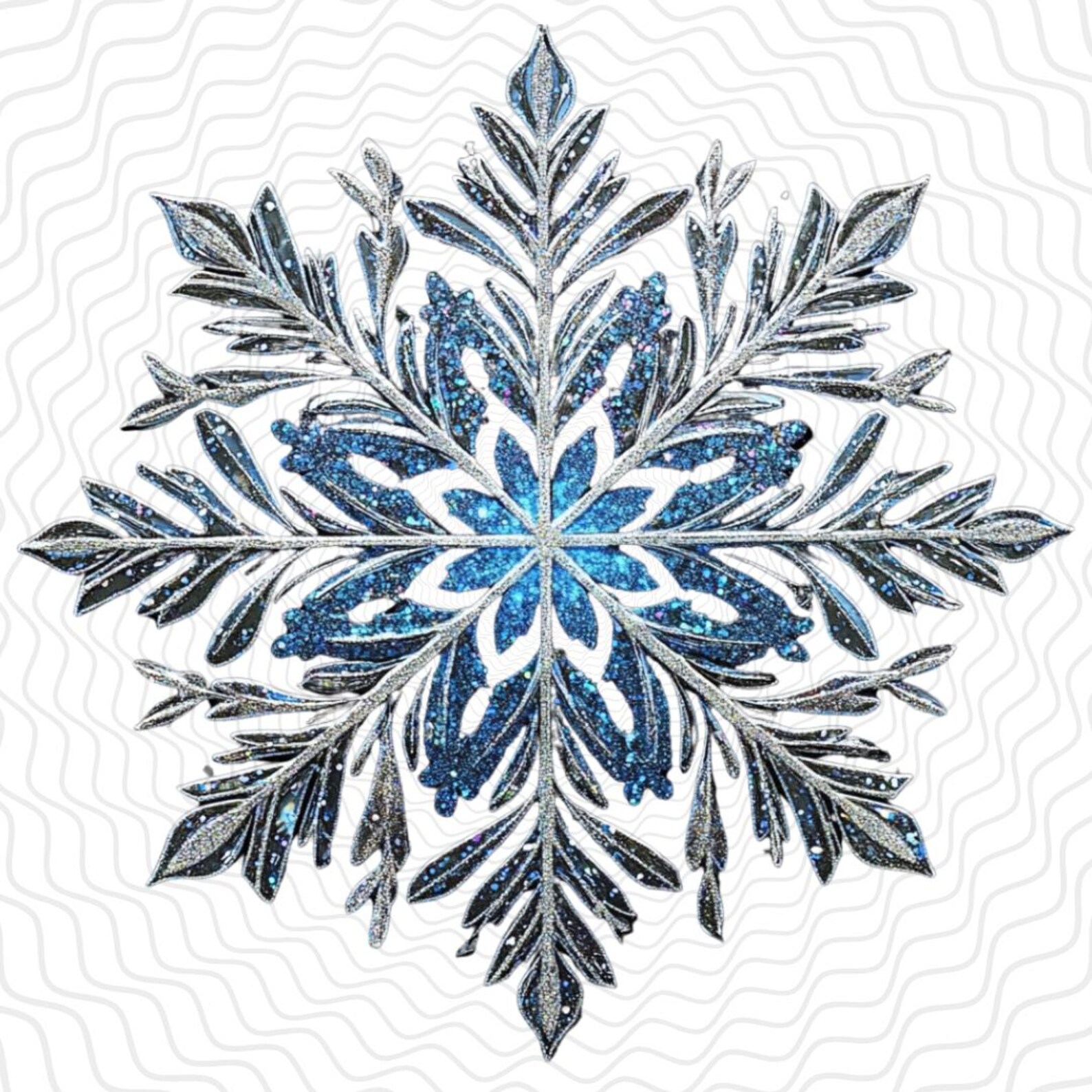 Silver Blue Glitter Snowflake Png, Sublimation Design, Christmas Png ...
