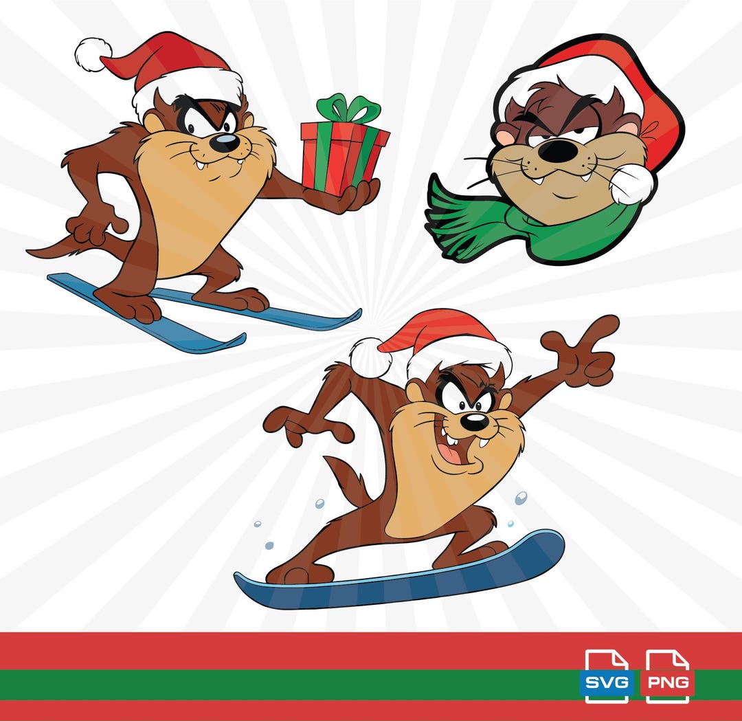 TAZ Christmas SVG PNG Files - Etsy