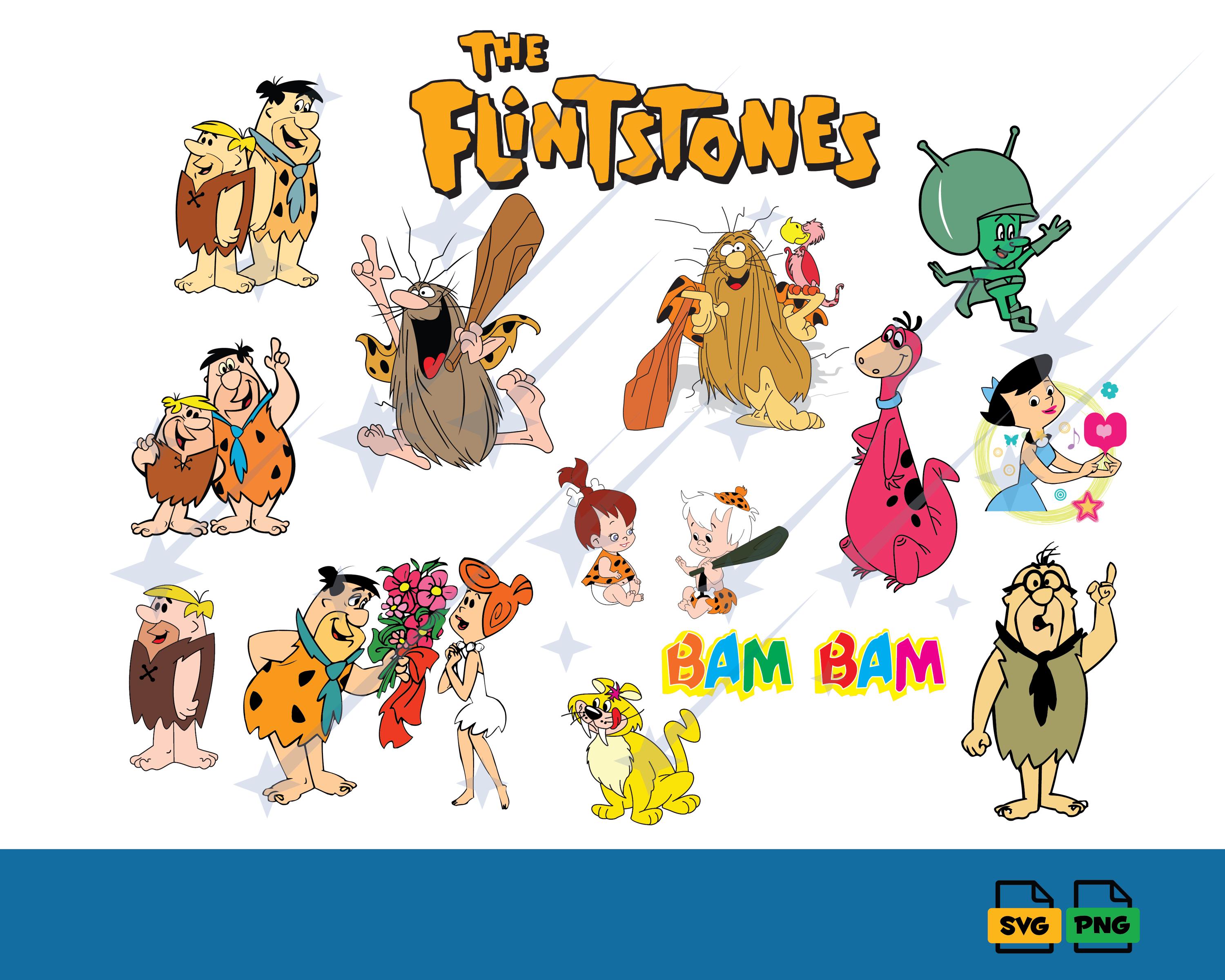 FLINTSTONES Set SVG and PNG Files - Etsy