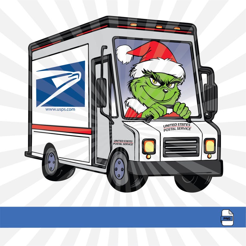 Grinch USPS Truck PNG File - Etsy