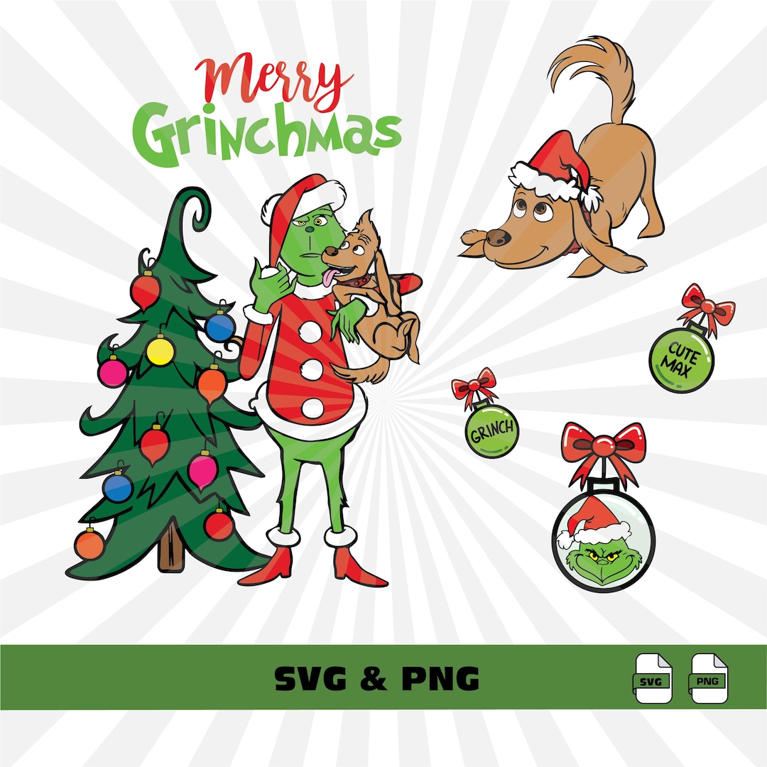 Grinch and Max SVG and PNG Files - Etsy