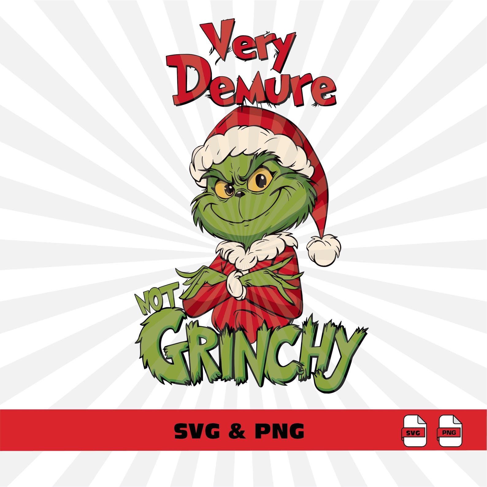 Grinch Demure SVG and PNG Files - Etsy
