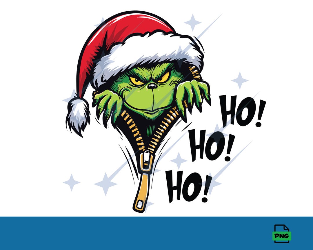 Grinch Hoho Zipper PNG File - Etsy
